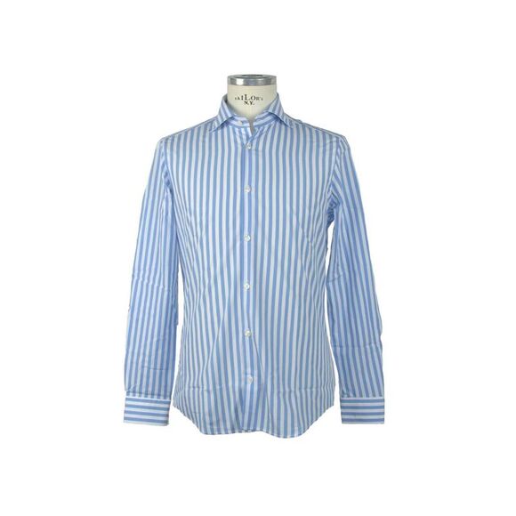 M Made In Italy | Shirts | Made In Italy Mens Slim Fit Blue And White ...